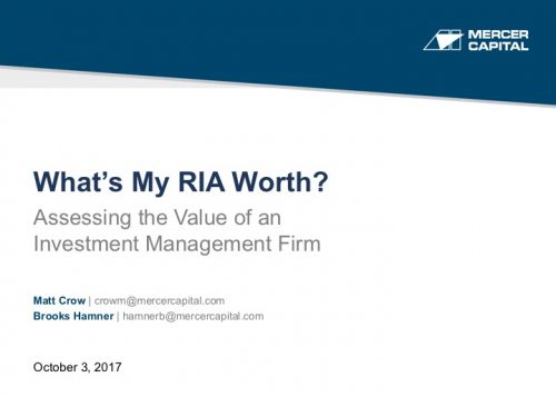 What’s My RIA Worth? - Mercer Capital